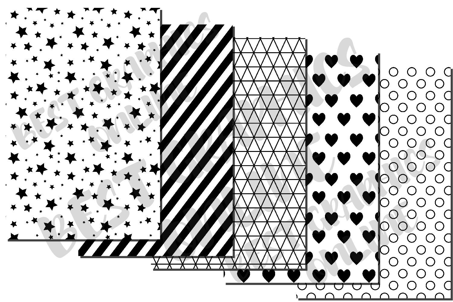 20 Black and White Digital Papers Set Black and White - Etsy