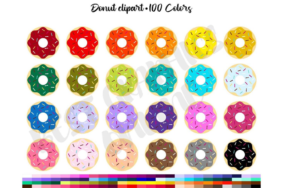 Donut Clipart Planner Sticker Clipart Donut Sprinkle Clip - Etsy