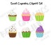 Sweet Cupcakes Clipart, Cupcakes Clip Art, Cute Rainbow Cupcakes Clip ...