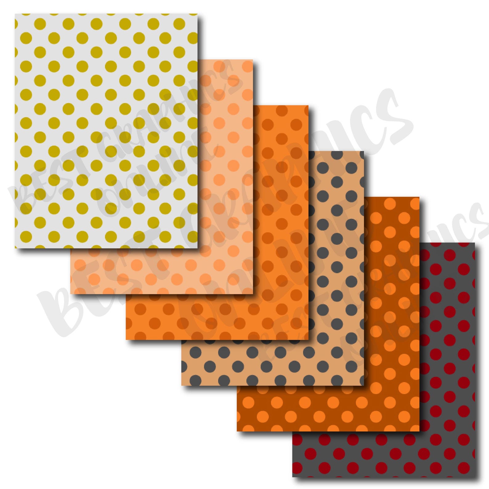 Rainbow Polka Dot Digital Paper Pack, Scrapbook Papers (digital ...