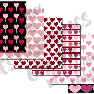 Valentine's Day Digital Papers, Love Digital Paper Pack, Valentines Day ...