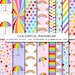 Rainbow Digital Paper Pack, Colorful Scrapbooking Papers (digital ...