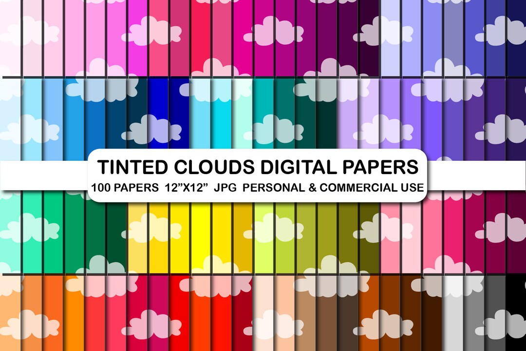 Tinted Clouds Digital Papers, Sky Backgrounds (100 JPG, 12x12") - Etsy