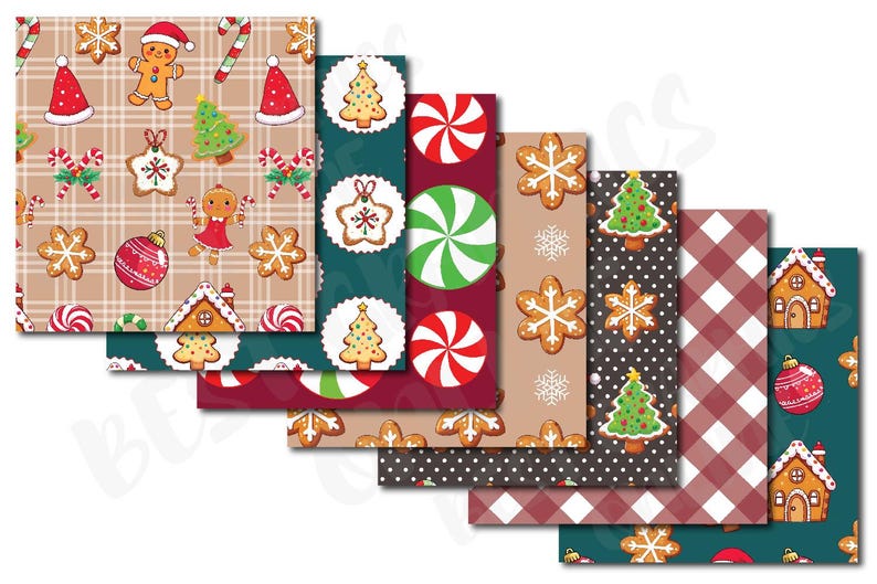 Gingerbread Cookies Digital Papers, Christmas Ginger Bread Baby ...