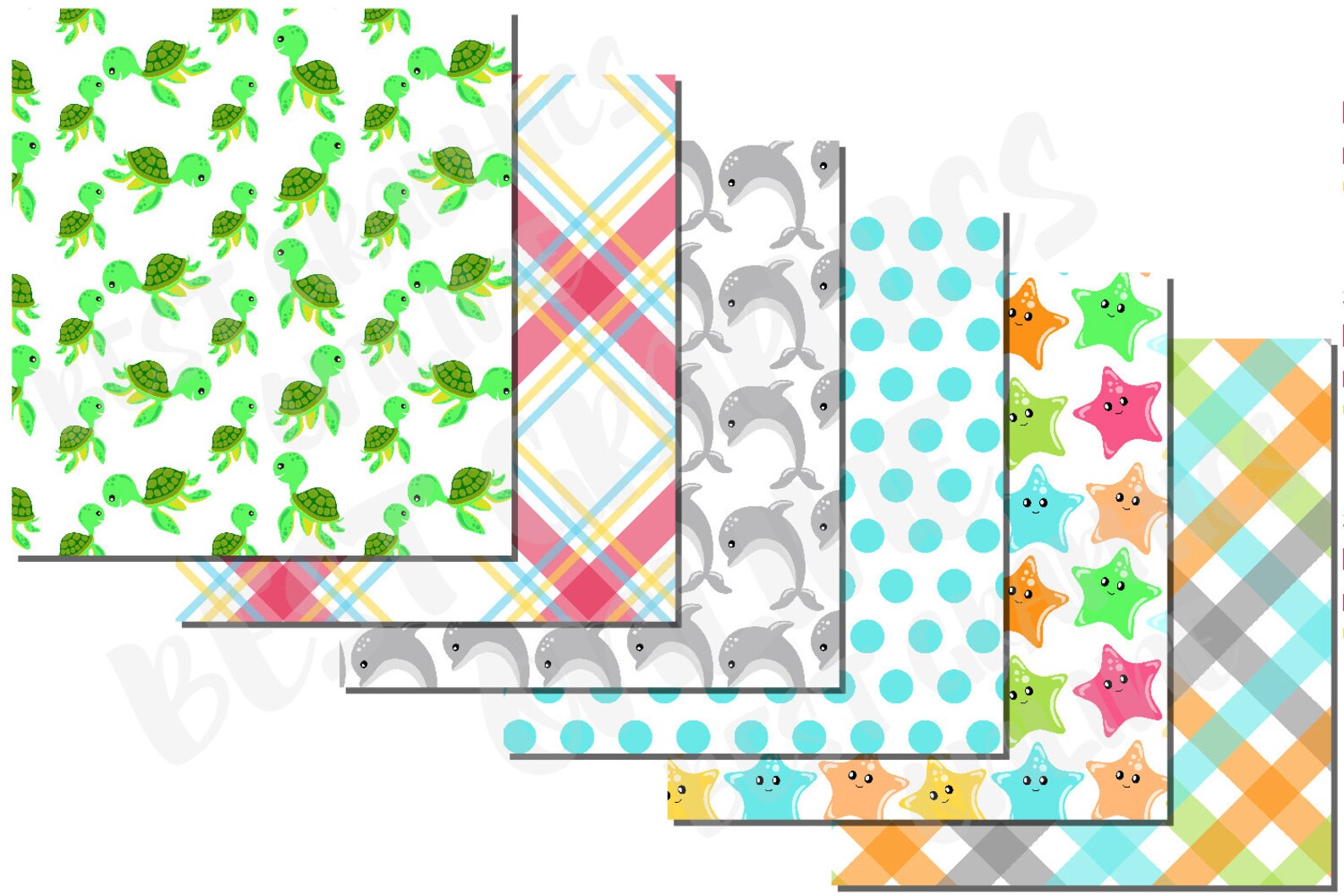 Under the Sea Digital Papers Pack, Sea Creatures Clipart, Whales ...