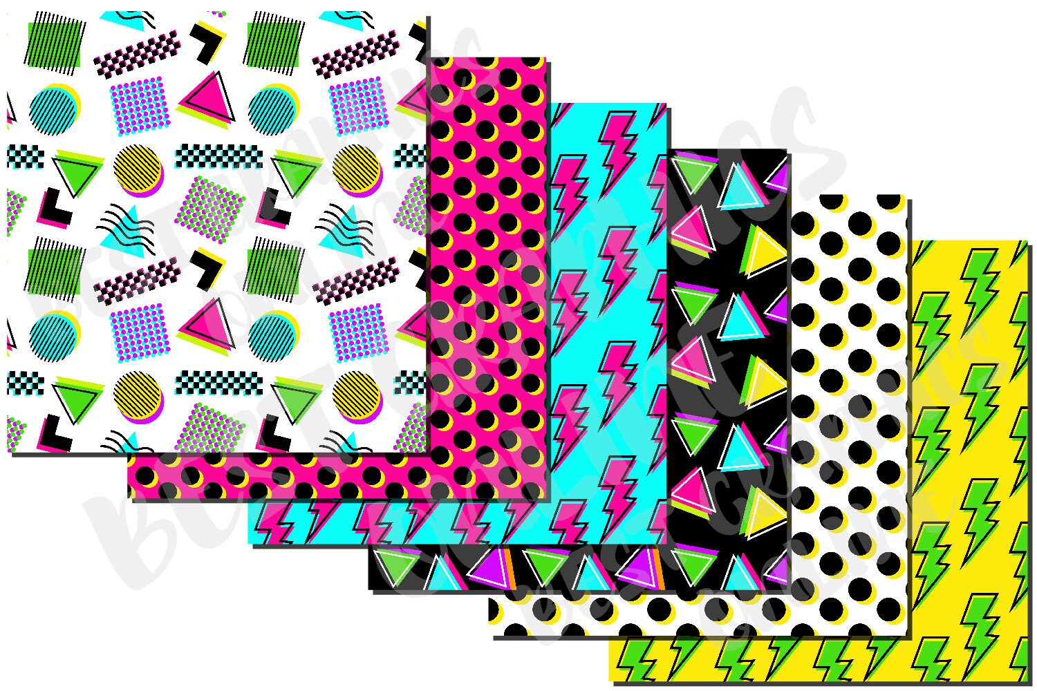 80s Digital Papers, Retro Patterns (digital Download) - Etsy