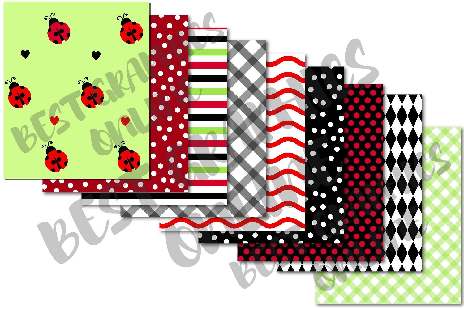Ladybug Digital Papers, Red and Black Patterns (digital Download) - Etsy