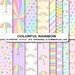 32 Rainbow Digital Paper, Rainbow Star Digital Paper, Rainbow ...