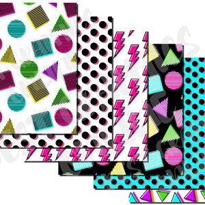 I Love the 80s Digital Papers, 80's Digital Scrapbook Papers, 80s ...