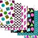 I Love the 80s Digital Papers, 80's Digital Scrapbook Papers, 80s ...