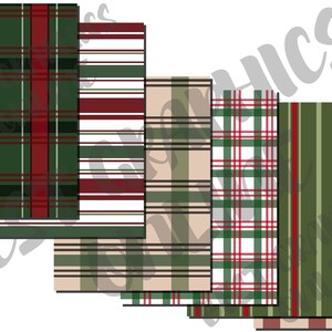 30 Plaid Pattern Scrapbook Digital Papers, Buffalo Plaid Paper Set ...