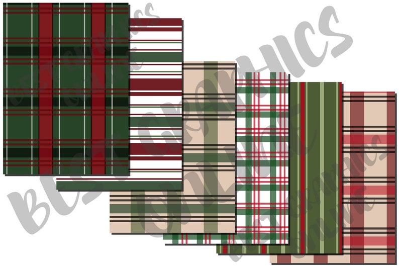 30 Plaid Pattern Scrapbook Digital Papers Buffalo Plaid Paper - Etsy