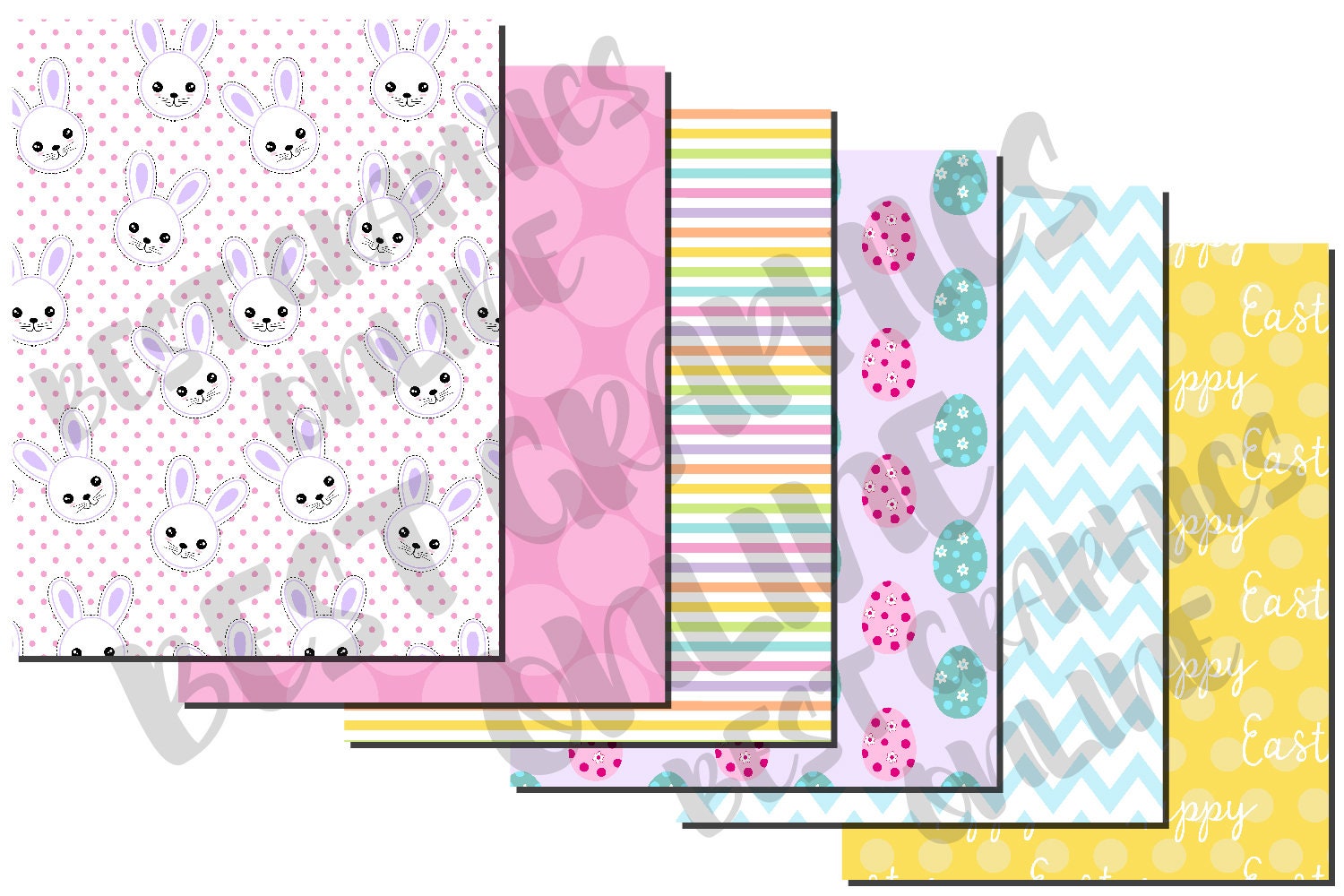 Easter Digital Papers Easter Bunny Digital Paper Easter - Etsy