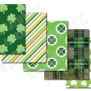St. Patrick's Day Digital Papers, Shamrock Lucky Charm Backgrounds (28 ...
