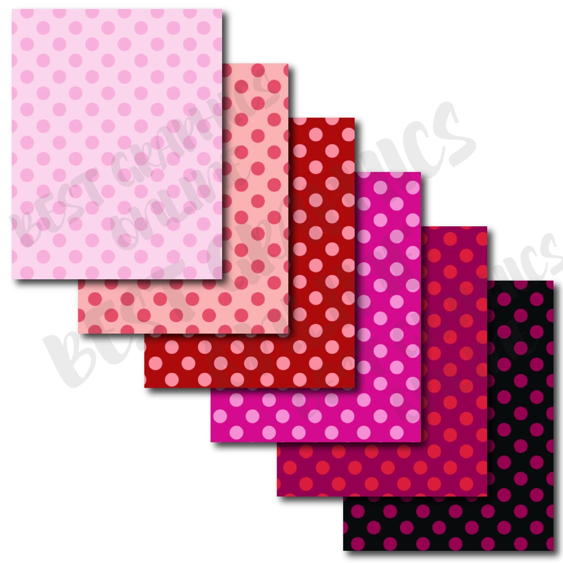 Rainbow Polka Dot Digital Paper Pack, Scrapbook Papers (digital ...