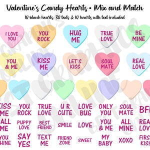 Valentines Day Candy Hearts Clipart, Love Conversation Heart Clipart ...