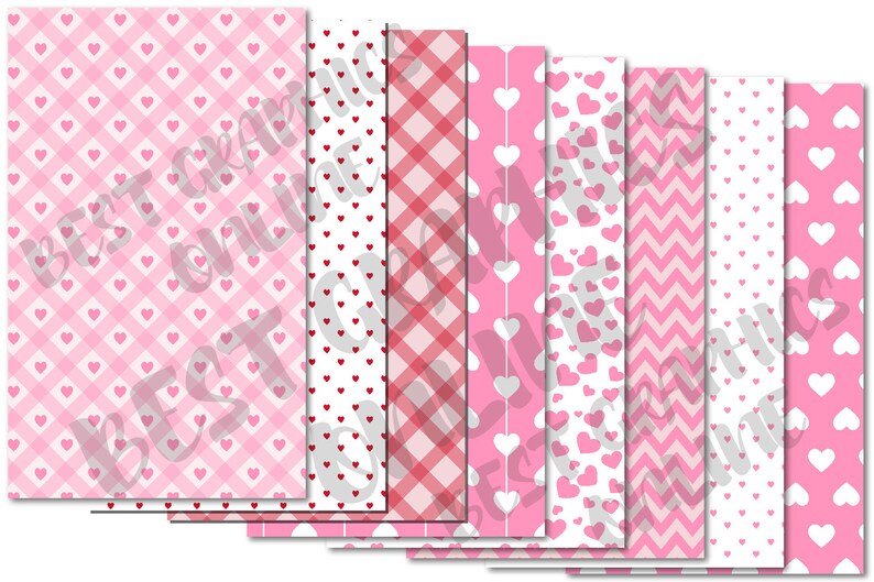 Valentine's Day Digital Paper Pack, Hearts, XOXO (digital Download) - Etsy