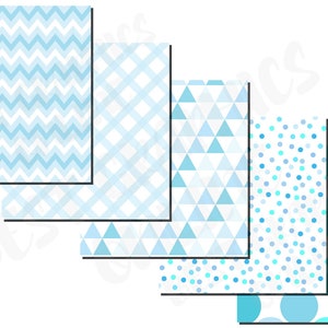 Blue Digital Background Papers, Blue Shades Colors Scrapbooking Patter ...