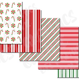 Christmas Candy Digital Papers, Christmas Pattern Background Papers ...