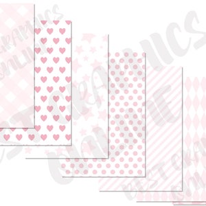 Sweet Light Pink Digital Paper Pack, Pink Colors Digital Papers, Pink ...