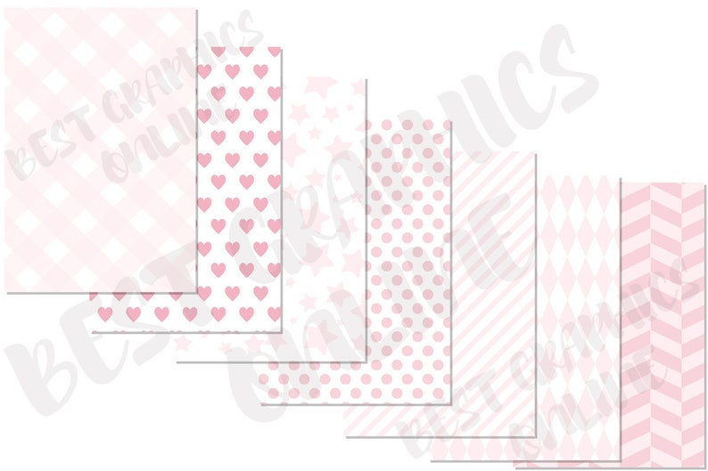 Light Pink Digital Paper Pack, Scrapbook Background (digital Download ...