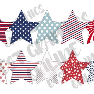 Stars and Stripes Clipart, 4th of July Patriotic Stars, USA Flag ...