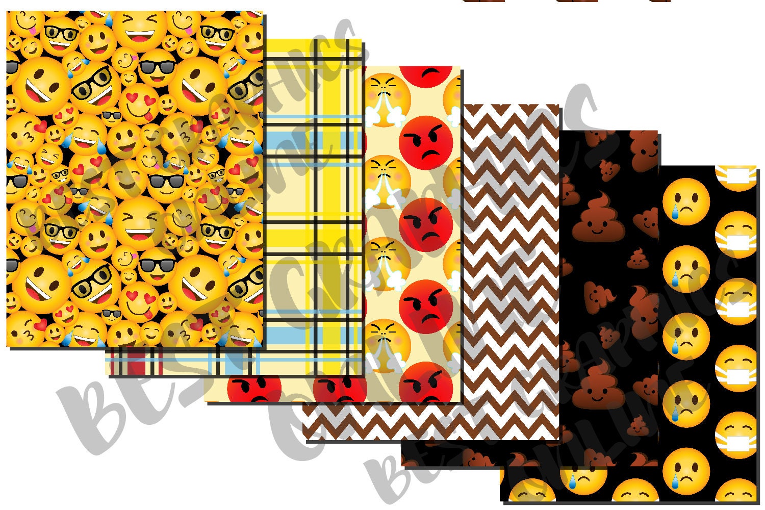 Emojis Digital Papers Emoji Emoticons Digital Paper Pack - Etsy UK