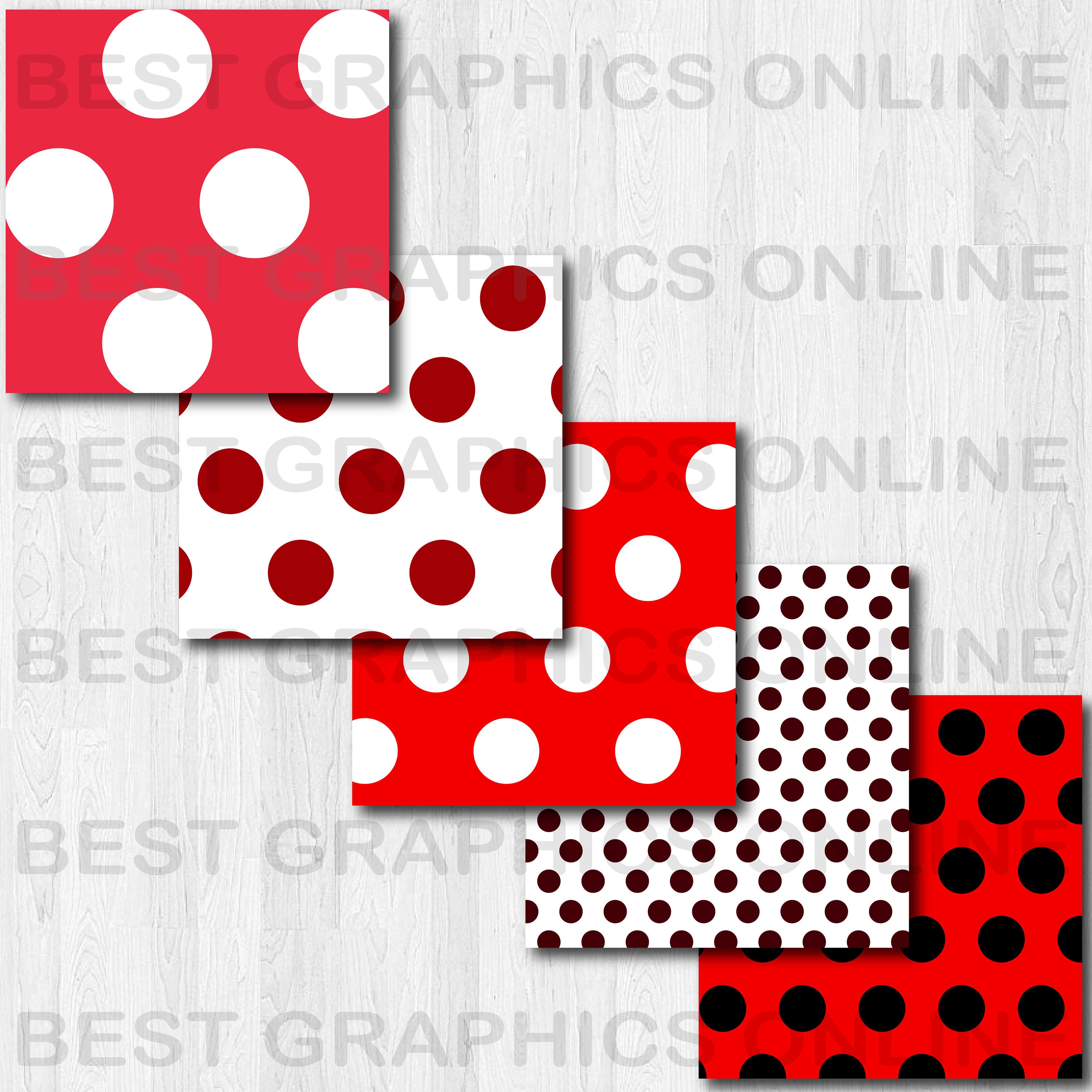 Red Polka Dot Digital Papers Polka Dot Pattern Paper Pack - Etsy