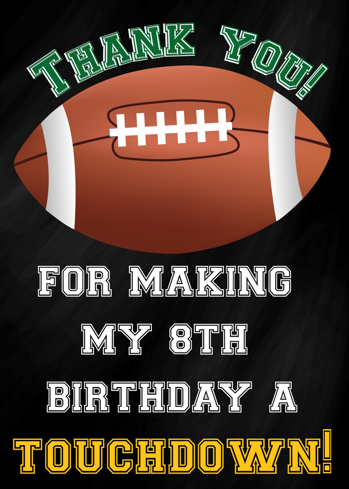 American football birthday invitation Touchdown it's game | Etsy