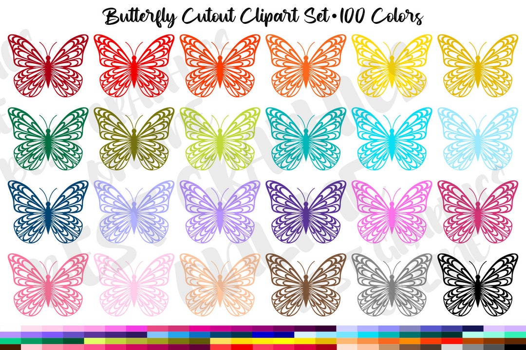 Butterfly Cutout PNG Clipart, Butterflies Clip Art Set Png, Butterfly ...