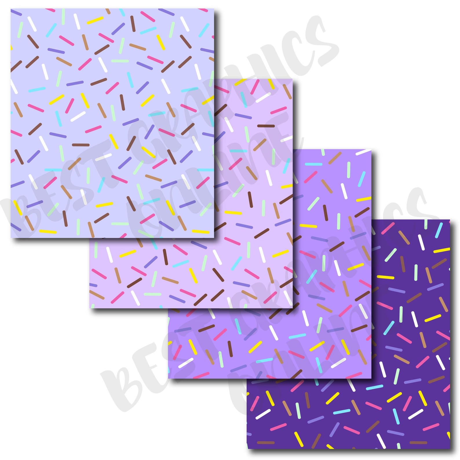 Donut Sprinkles Digital Paper Pack, Scrapbook Papers (digital Download ...