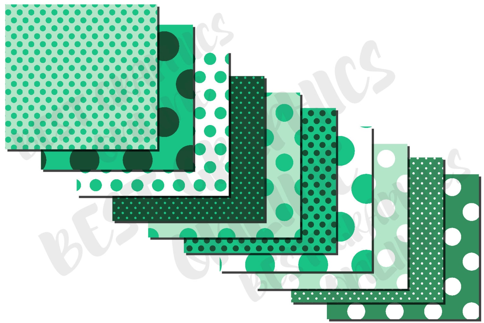 Green Polka Dot Digital Paper Pack Saint Patricks Green Dot - Etsy