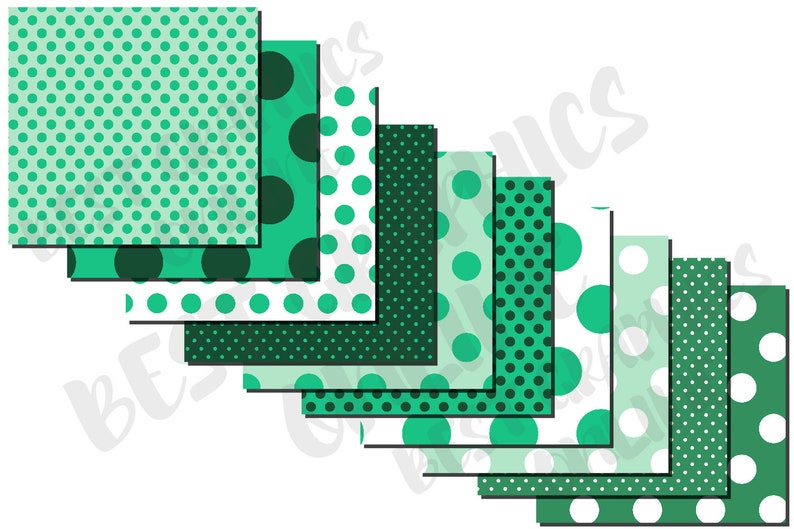 Green Polka Dot Digital Paper Pack Saint Patricks Green Dot - Etsy