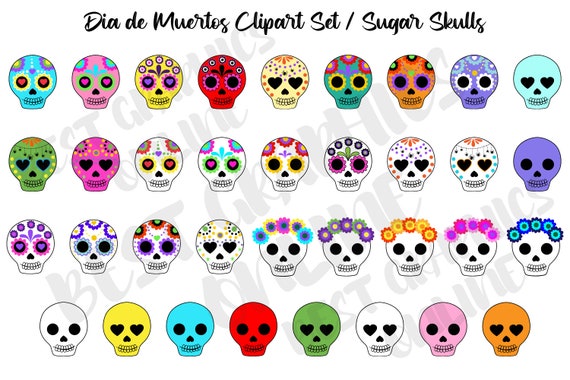 Dia De Muertos Clipart Day of the Dead Clipart Hallowee - Etsy