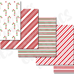 Christmas Candy Digital Papers, Christmas Pattern Background Papers ...