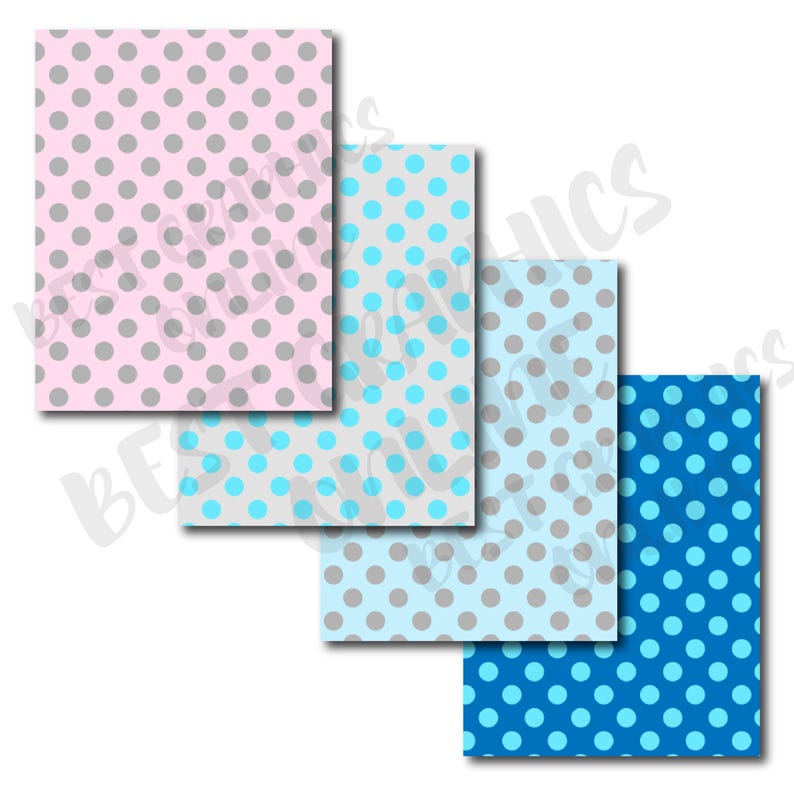 Rainbow Polka Dot Digital Paper Pack, Scrapbook Papers (digital ...