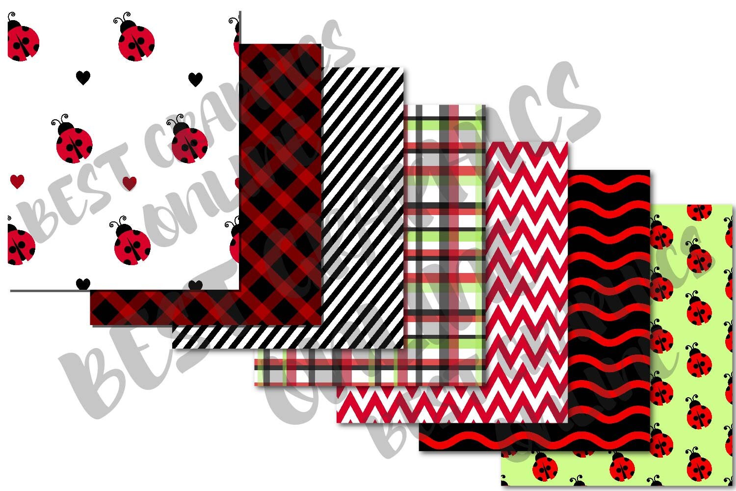 Ladybug Digital Papers, Red and Black Patterns (digital Download) - Etsy