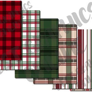30 Plaid Pattern Scrapbook Digital Papers, Buffalo Plaid Paper Set ...