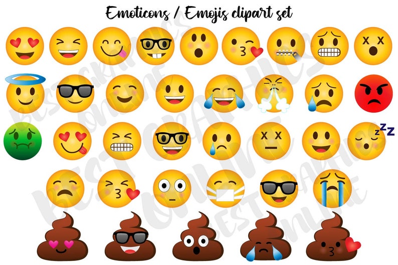 Emoticons Clipart Emoji Icon Clipart Emoji Smileys Smiley - Etsy