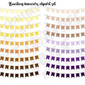 Bunting Banner Clip Art Garland Bunting Banners Clipart - Etsy