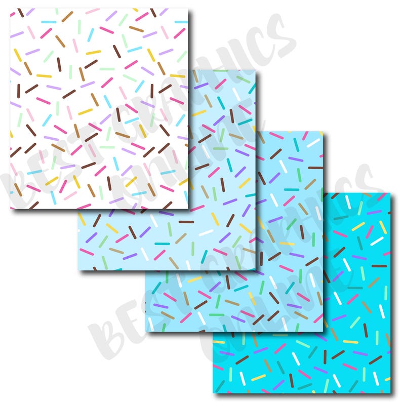 Donut Sprinkles Digital Paper Pack, Scrapbook Papers (digital Download ...