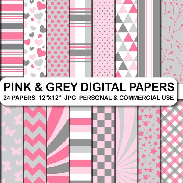 Pink Grey - Etsy