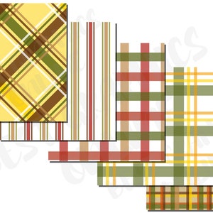 Fall Plaid Digital Papers, Autumn Plaid Digital Papers, Autumn ...