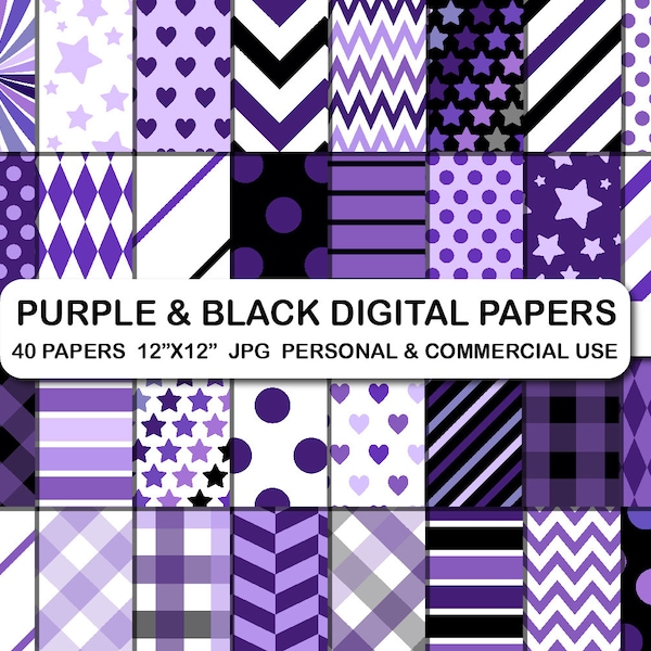 Black Purple White - Etsy