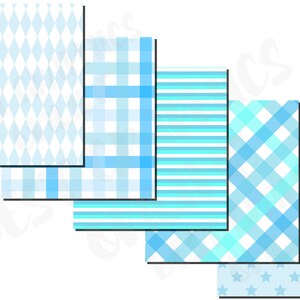 Blue Digital Background Papers, Blue Shades Colors Scrapbooking Patter ...