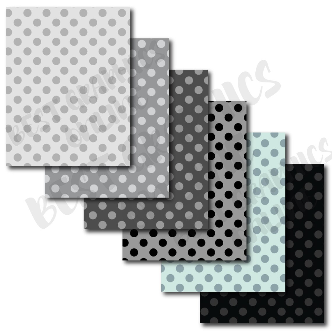 Rainbow Polka Dot Digital Paper Pack, Scrapbook Papers (digital ...