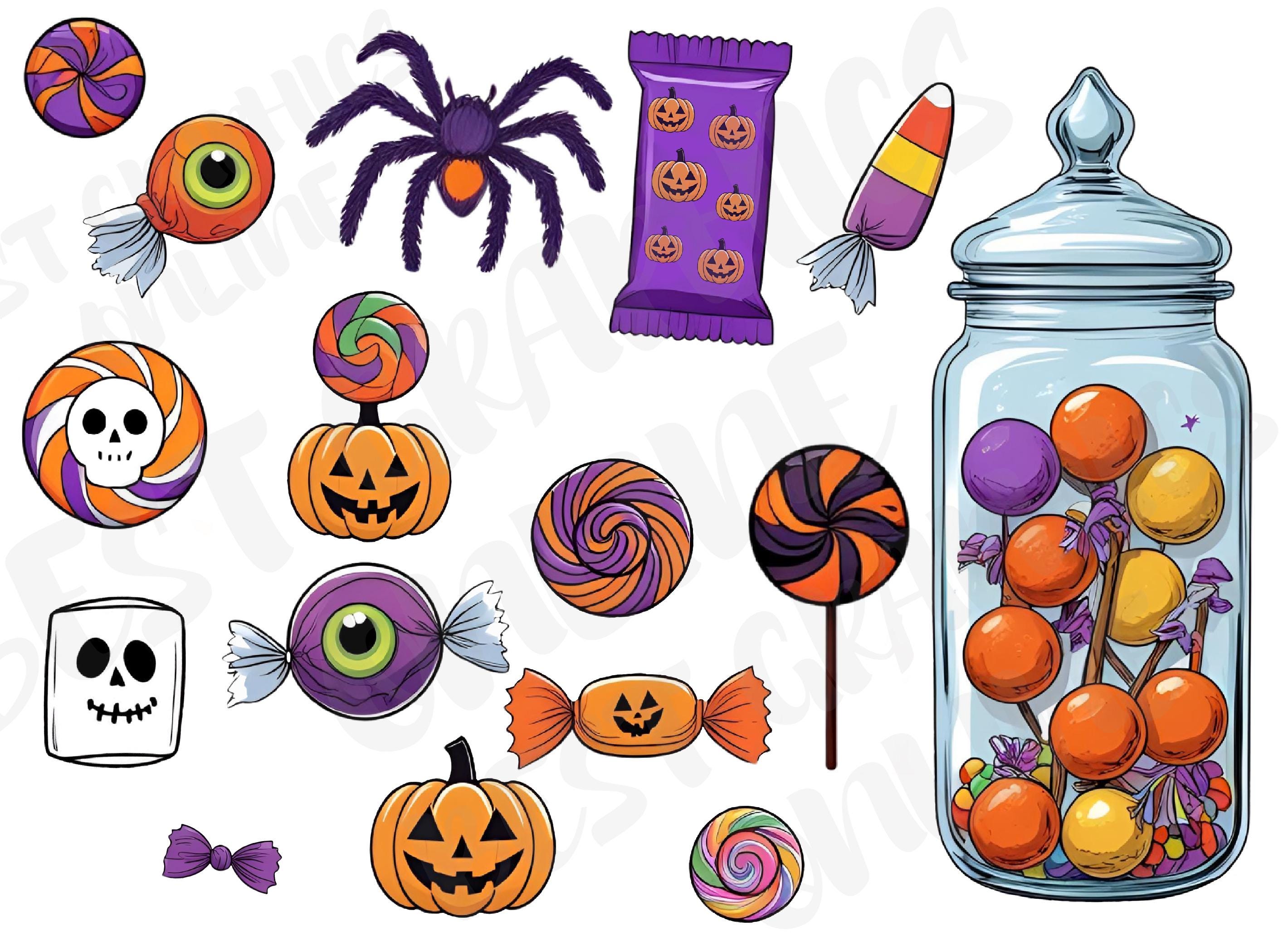 Halloween Candy Clipart Set, Candy Corn,halloween Candy and Treats ...