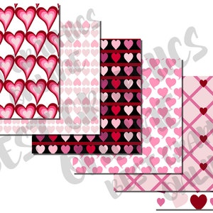 Valentine's Day Digital Papers, Love Digital Paper Pack, Valentines Day ...