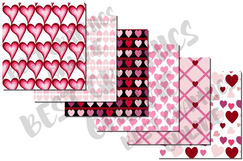 Valentine's Day Digital Papers Love Digital Paper Pack - Etsy