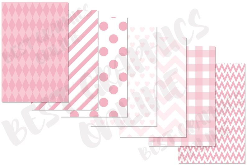 Sweet Light Pink Digital Paper Pack Pink Colors Digital - Etsy